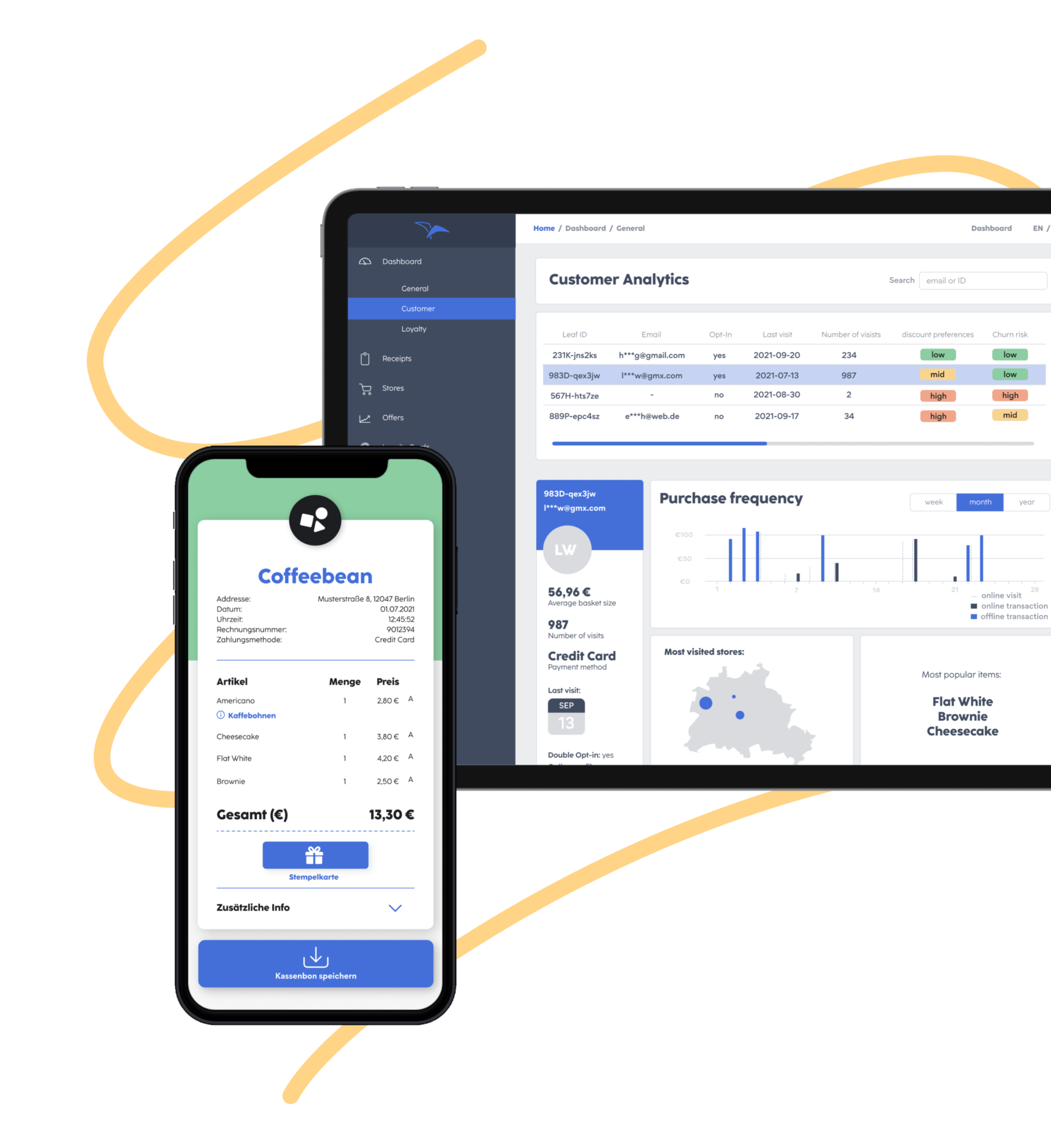 Know and connect with every in-store customer via smart digital receipts